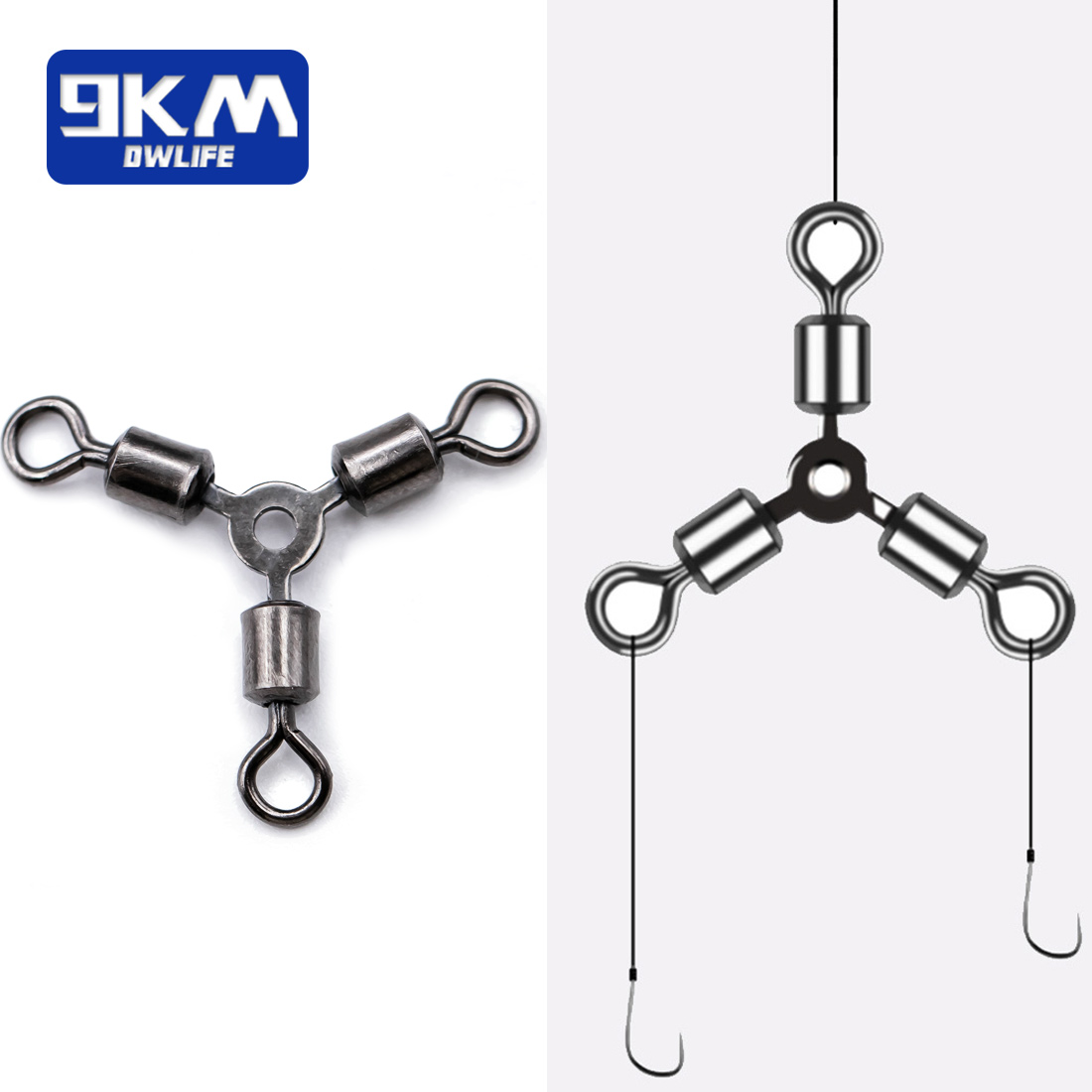 3 Way Swivels 15~60Pcs Three Way Fishing Swivel Ta... – Grandado