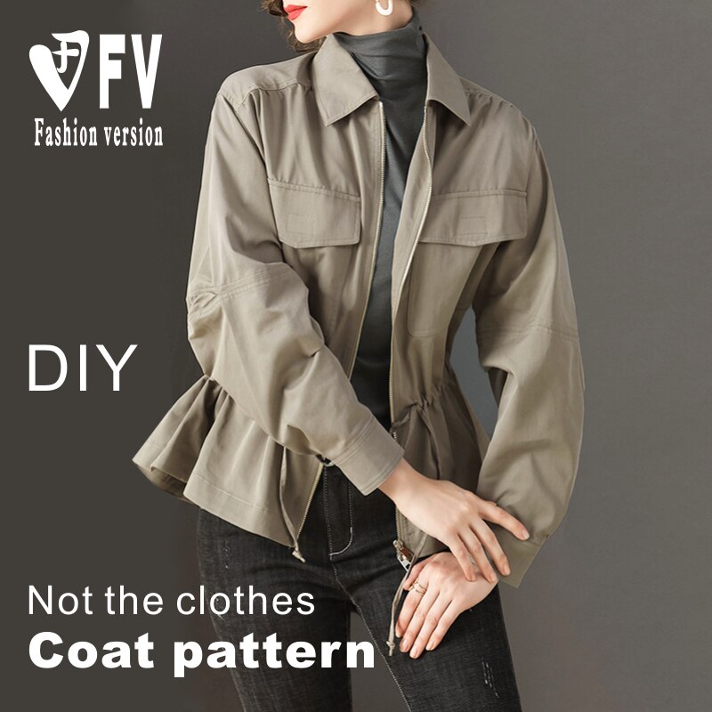 Women's short coat pattern clothing cutting drawin... – Grandado