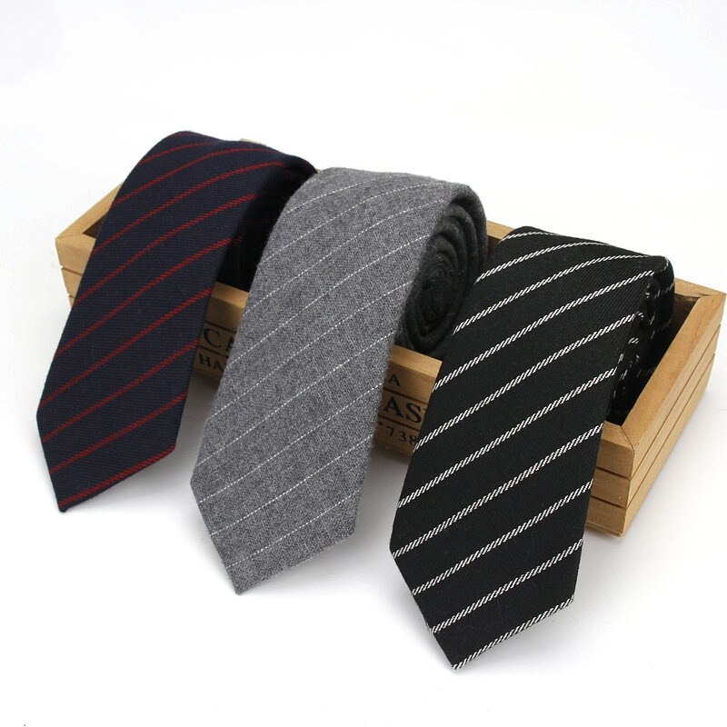 Wool Stripe Men's Tie Wedding Groomsmen Graduation... – Grandado