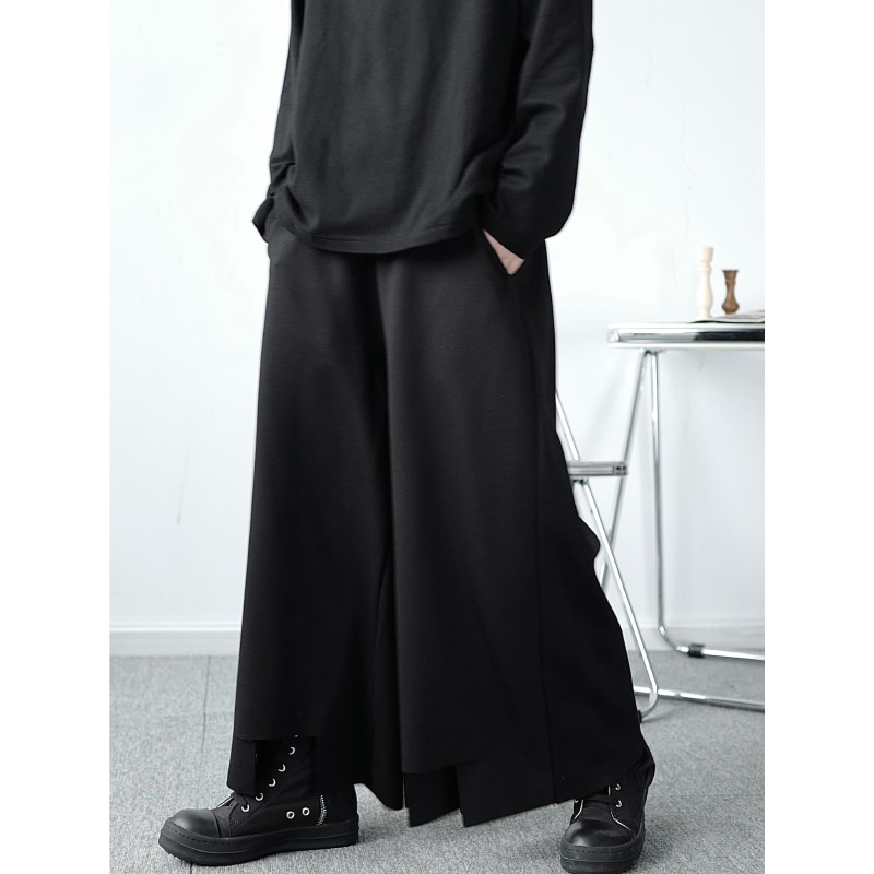Men Women Destroy Hem Wide Leg Casual Pants Male J... – Grandado