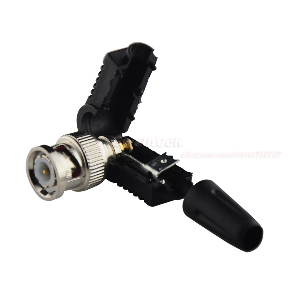 Solderless BNC Stecker Stift RG59 Rechten Winkel Stecker für Cctv ...