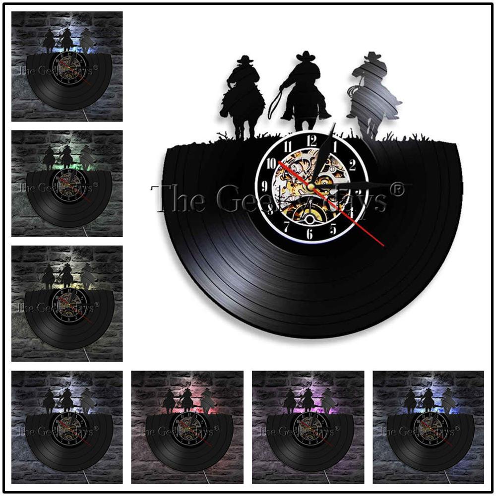 Wild West Sunset Cowboys Silhouette Shadow Vinyl R... – Vicedeal