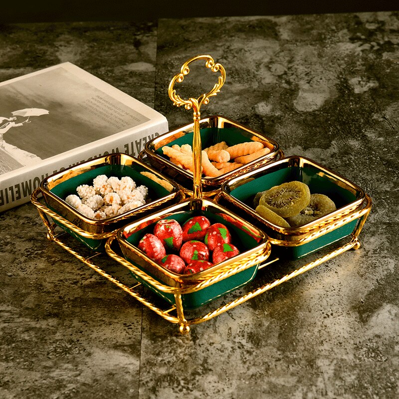 Northern Europe Dark Green Snack Platter Ceramics ... – Vicedeal