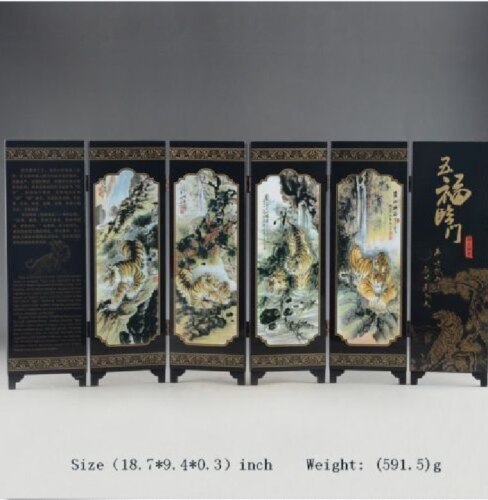 CHINESE LACQUER OLD HANDWORK PAINTED FIVE BLESSING... – Vicedeal