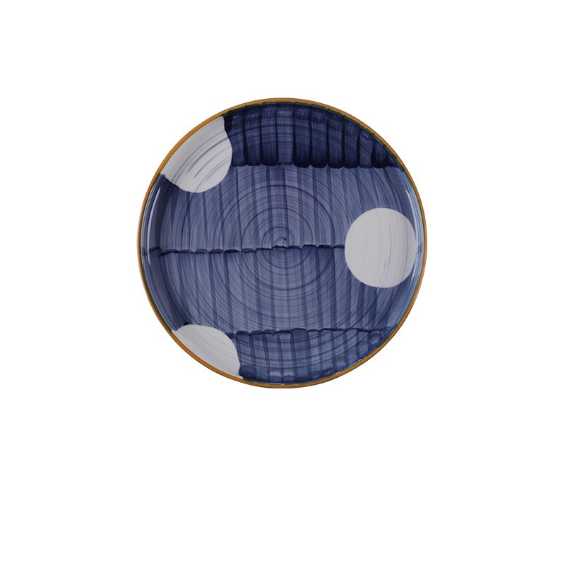Nordic Hand-painted Ceramic Disc Food Plate Househ... – Vicedeal