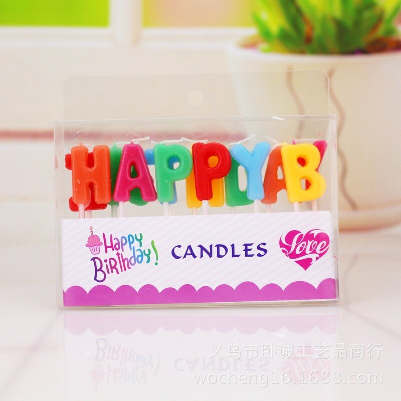 Colorful HAPPY BIRTHDAY English Letters Candles fo... – Vicedeal