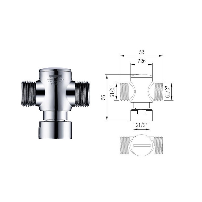Quick Open Three Way G1/2" in G1/2" out Brass Mate... – Vicedeal