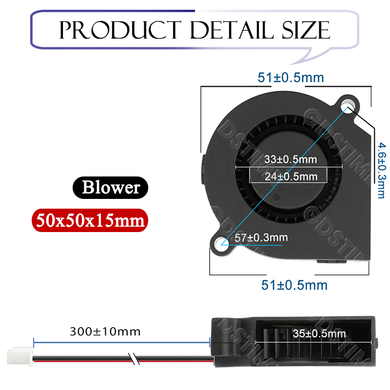 Gdstime Blower 5015 Fan 24V 50x50x15MM Turbo Fan 5... – Vicedeal
