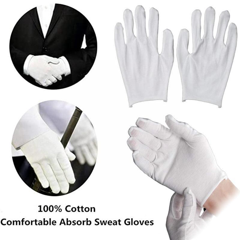 1 Pair Of Pure White Cotton Gloves Moisturizing Ec... – Grandado