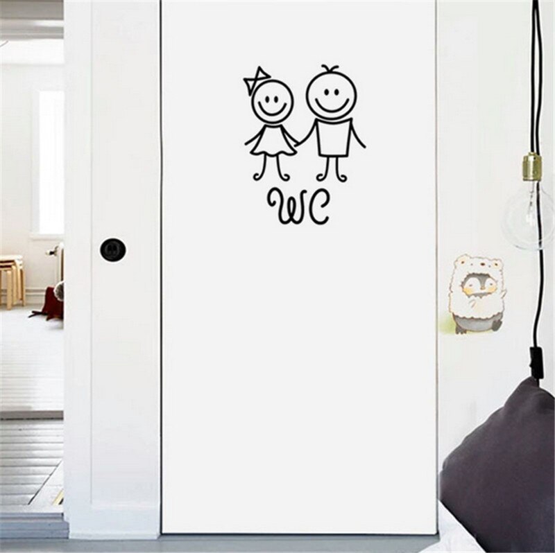 Cartoon boy and girl toilet wall sticker, used in ... – Grandado