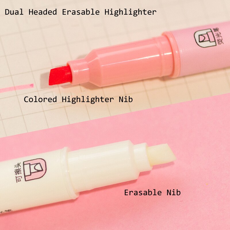 6 farbe Löschbaren Textmarker Stift Dual geleitet ... – Grandado