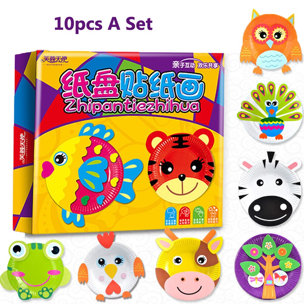 10pcs/set Handmade Craft Toys DIY Paper Plate Stic... – Grandado