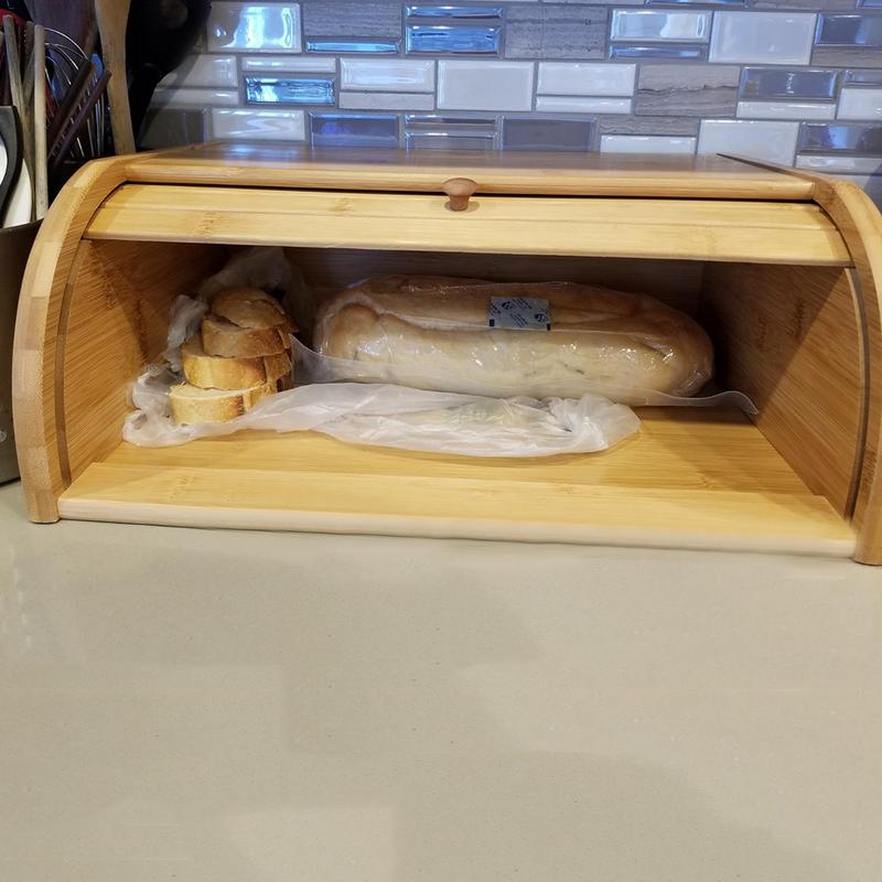 Natural Bamboo Bread Holder Food Storage Container... – Grandado