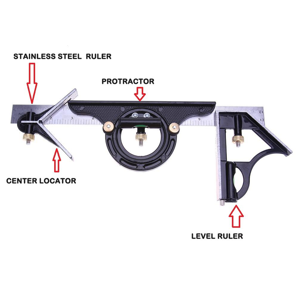 300mm/12"Measuring 3 In1 Adjustable Ruler Multi Co... – Vicedeal