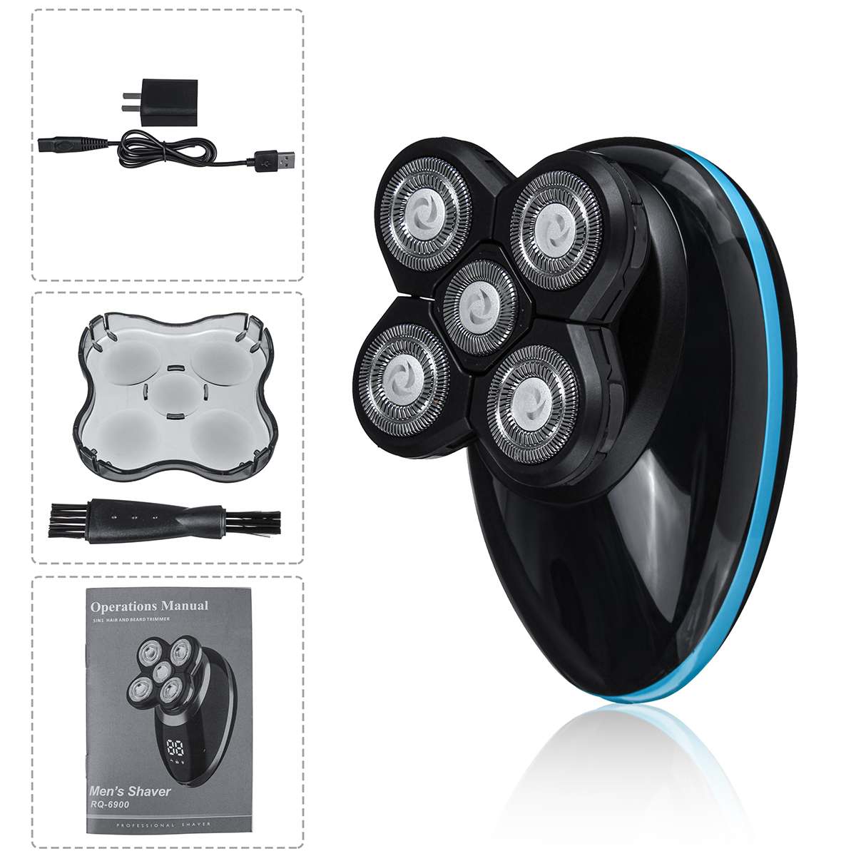 5 in 1 våt/torr 5d elektrisk rakhyvel rakhyvel män... – Grandado