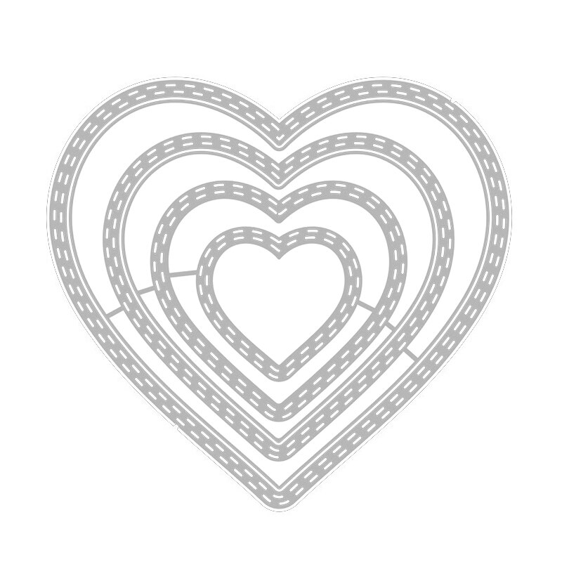 Heart Nesting and Layering Frame Edge Embossing Me... – Grandado