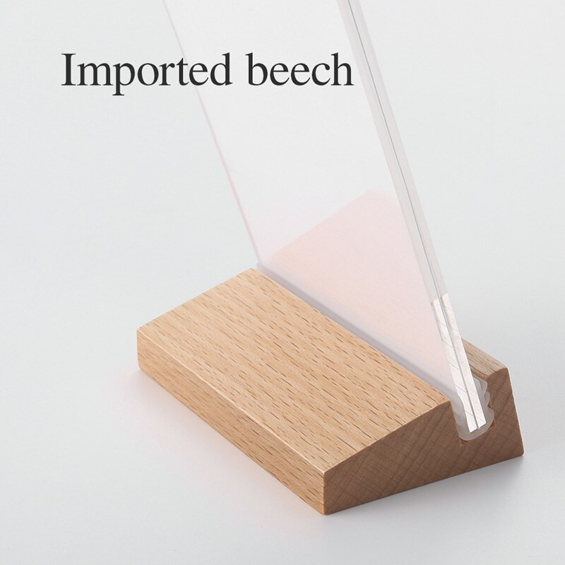 sviao A4 A5 A6 Wood Base Sign Holder L-shaped Disp... – Vicedeal