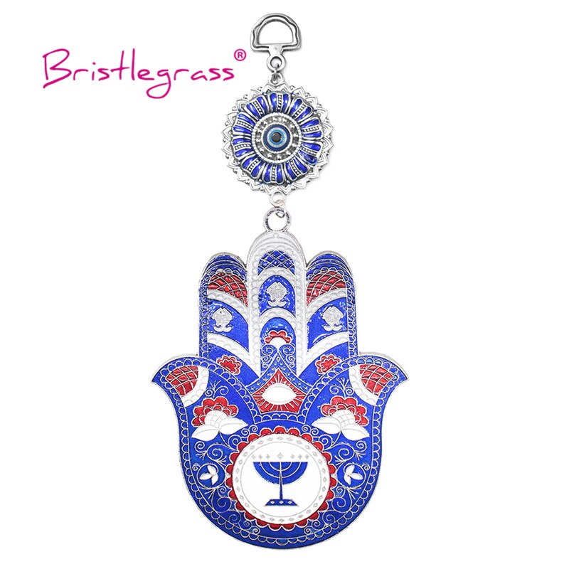 BRISTLEGRASS Turkish Blue Evil Eye Hamsa Hand Flow... – Grandado