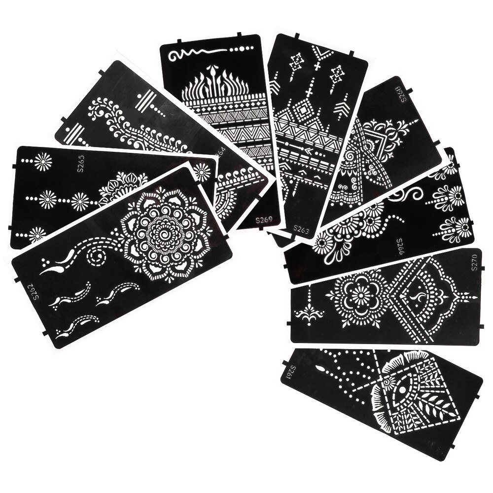 10 Sheets Hollow Out Body Painting Tattoos Stencil... – Vicedeal