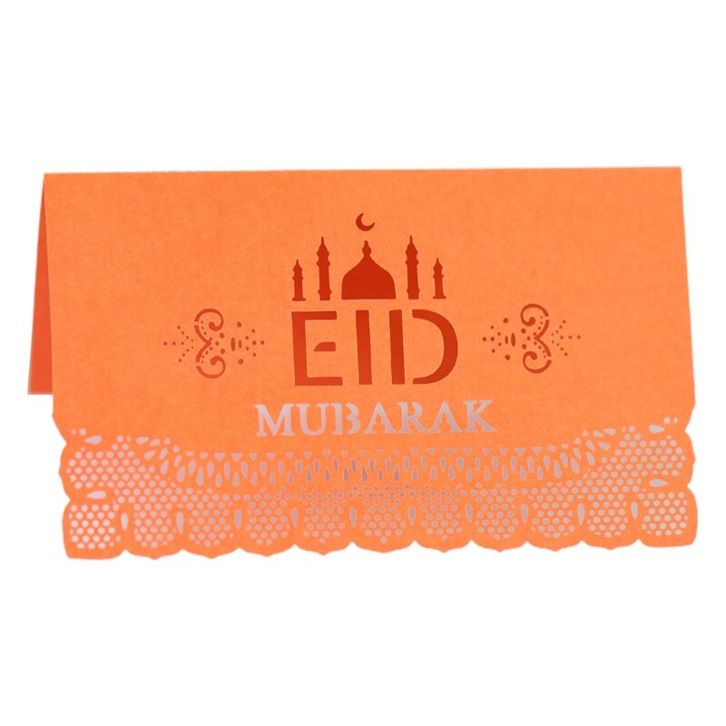 QX2E 100pcs Hollow Out Eid Mubarak Seat Table Card... – Grandado