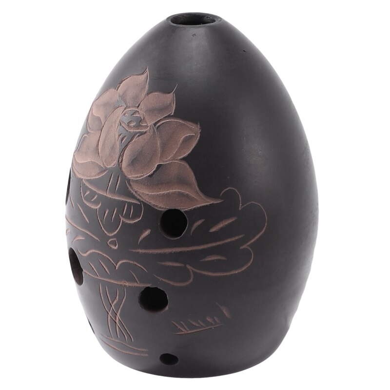 Chinese Ancient Xun Flute Black Pottery Musical In... – Vicedeal