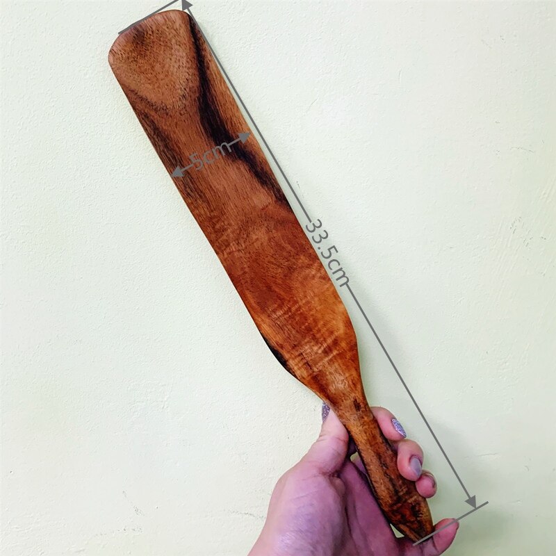 Handmade Large Wood Spurtle Flat Ended Acacia Spat... – Vicedeal