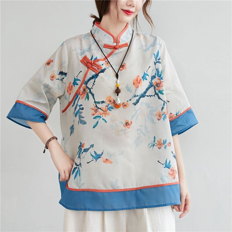 Traditional Chinese Style Clothing Women Tops Cott... – Grandado