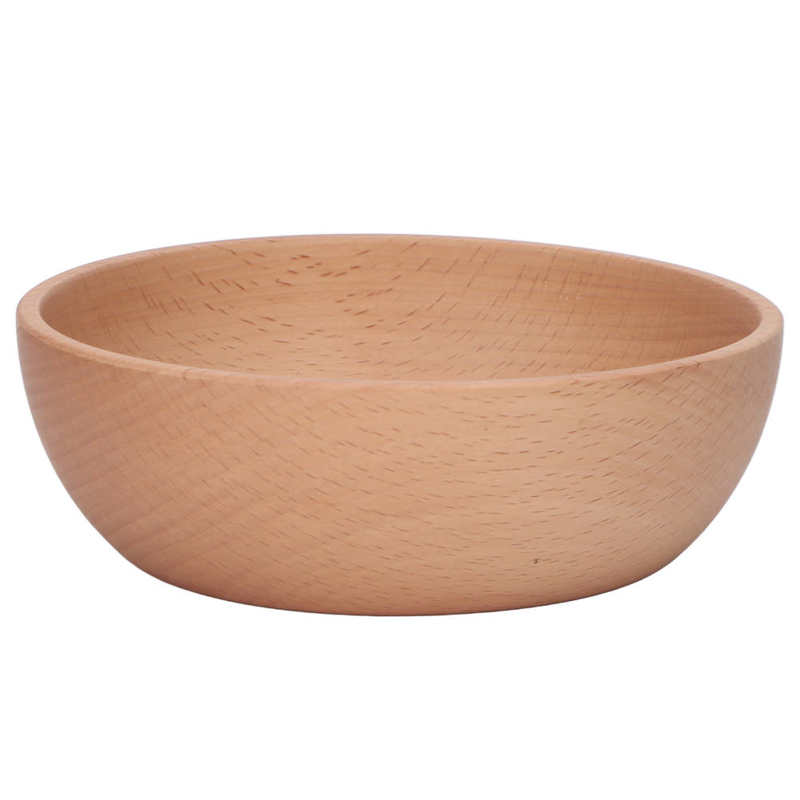 Ligneous Crafts Serving Bowl Beech Wood Round Wood... – Grandado