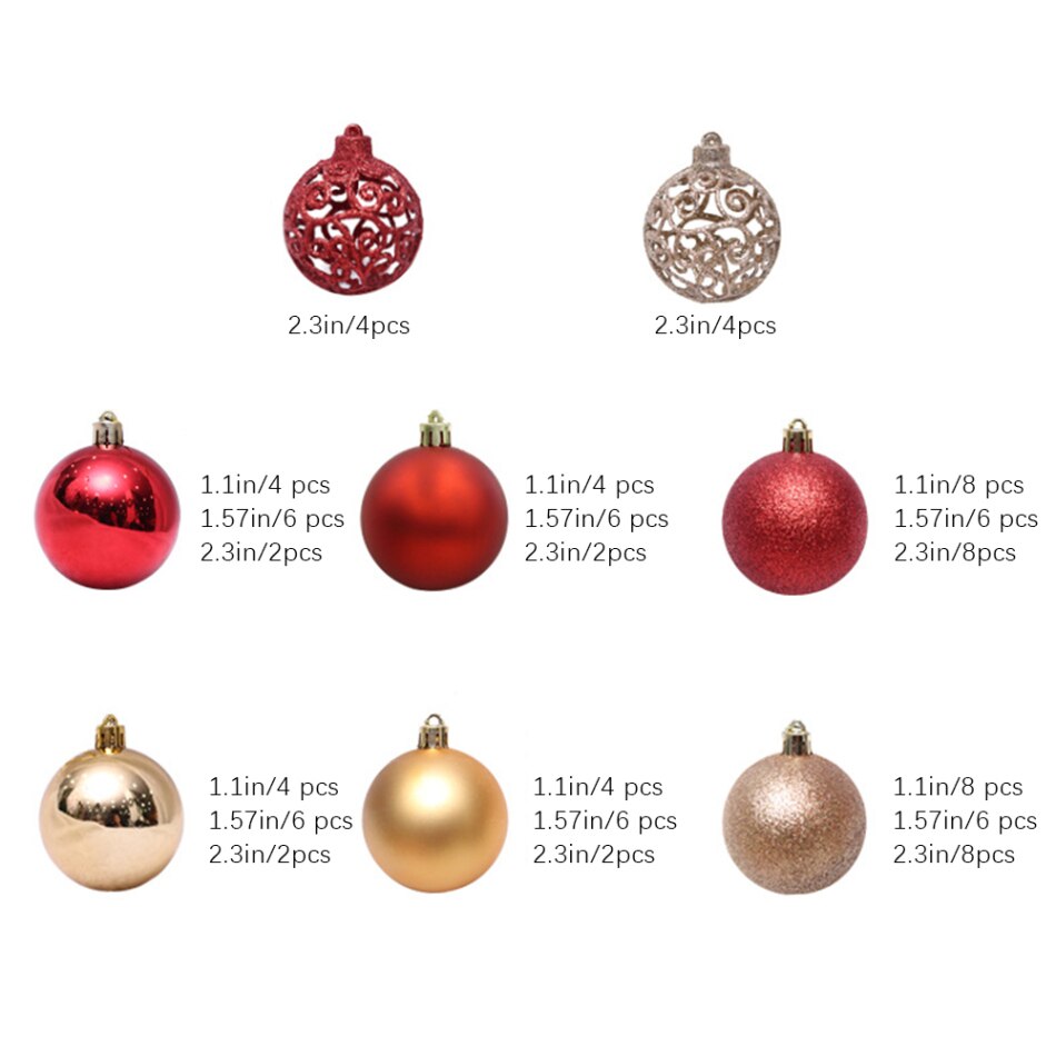 100pcs/lot Red Gold Christmas Ball Box Hanging Orn... – Vicedeal