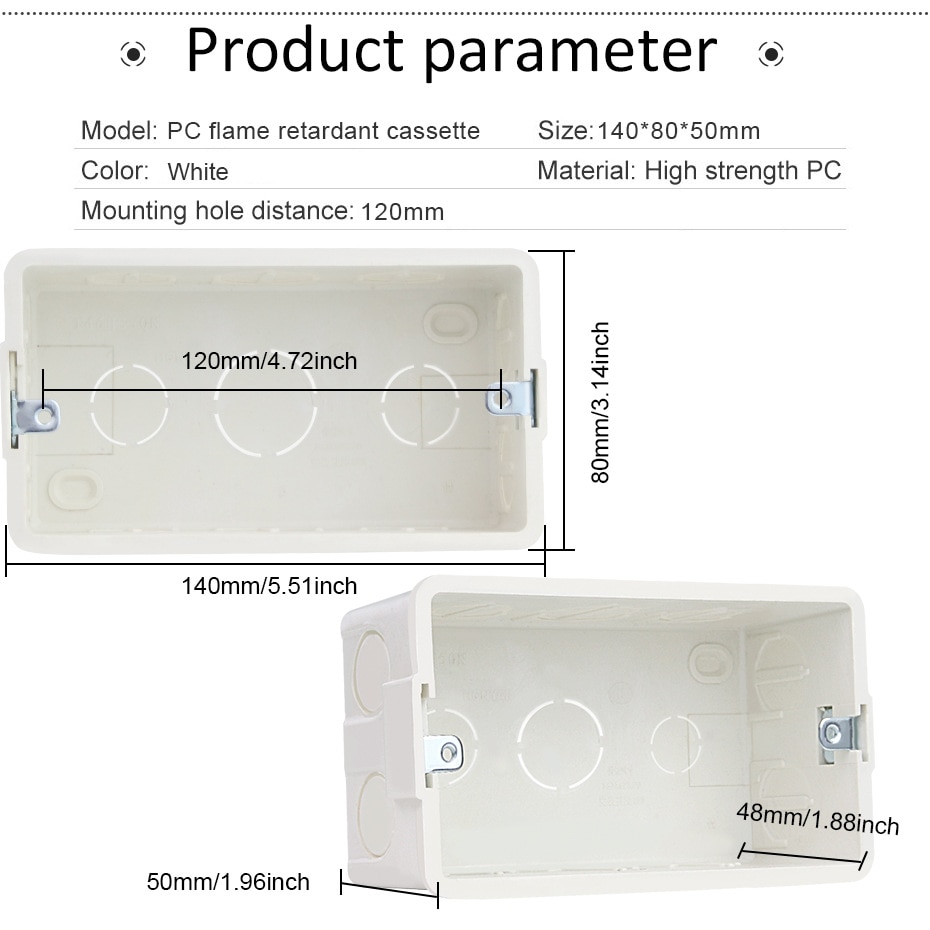 Wall Mounting Switch Box Internal Cassette White B... – Grandado