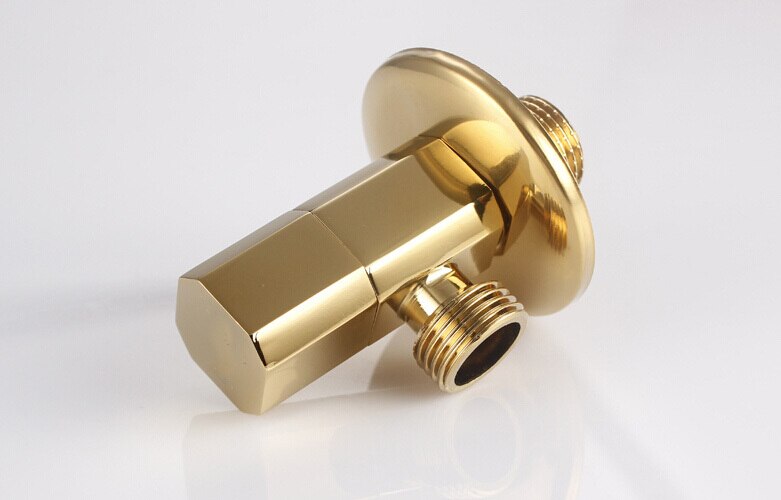 Gold angle valve copper gold plated triangle valve... – Grandado
