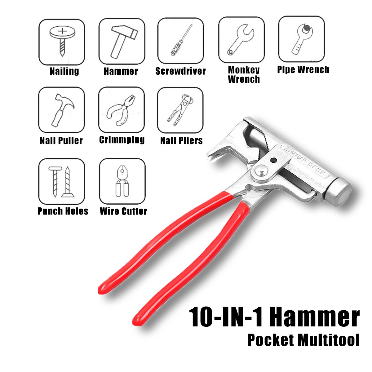 10 in 1 Multi-functional Hammer Screwdriver Nail G... – Grandado