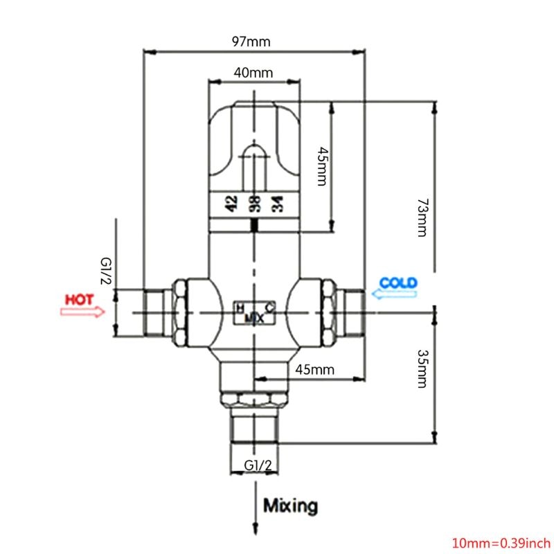 SOLID BRASS 3-Way Thermostatic Mixing Valve G 1/2 ... – Grandado