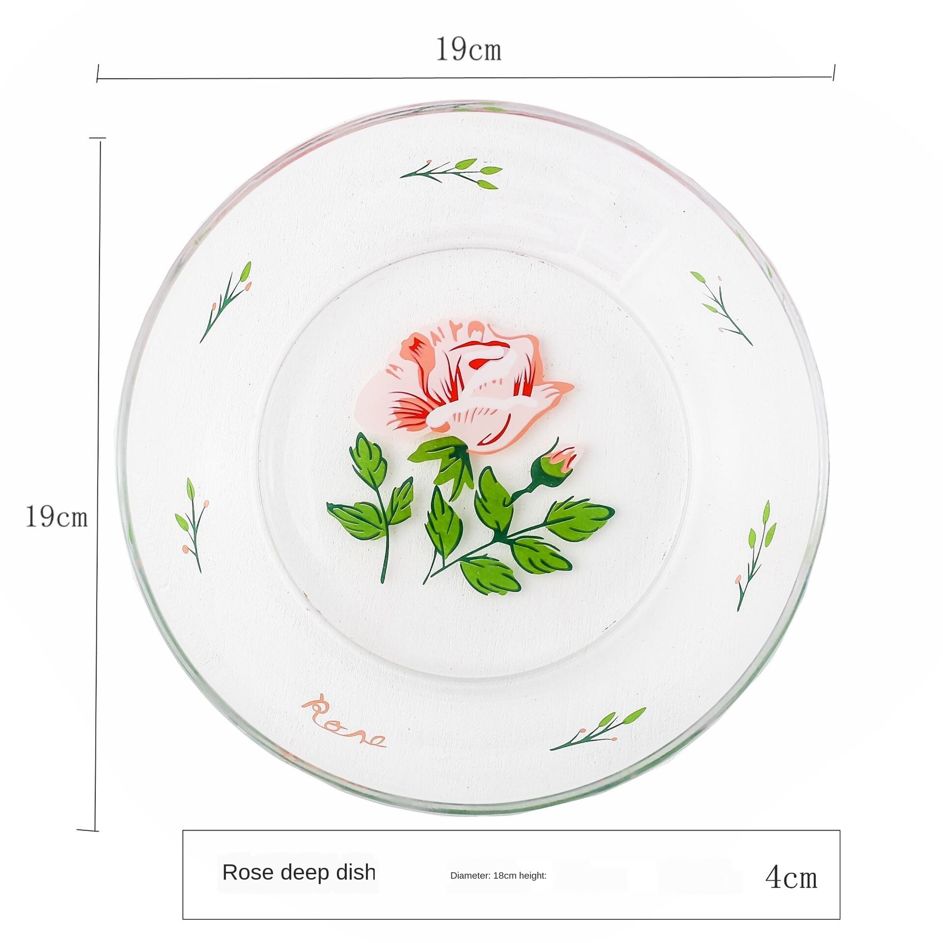 Glass Plate Floral Diner Plate Brand Deep Salad Bo... – Vicedeal