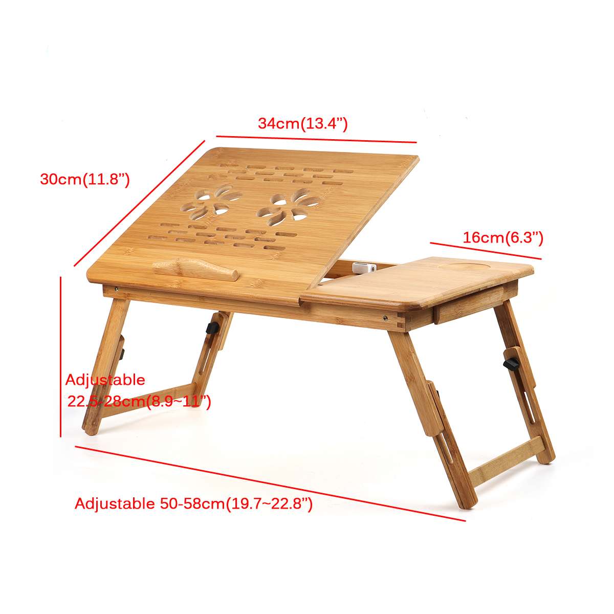 Folding Bamboo Laptop Desk Notebook Table Adjustab... – Grandado