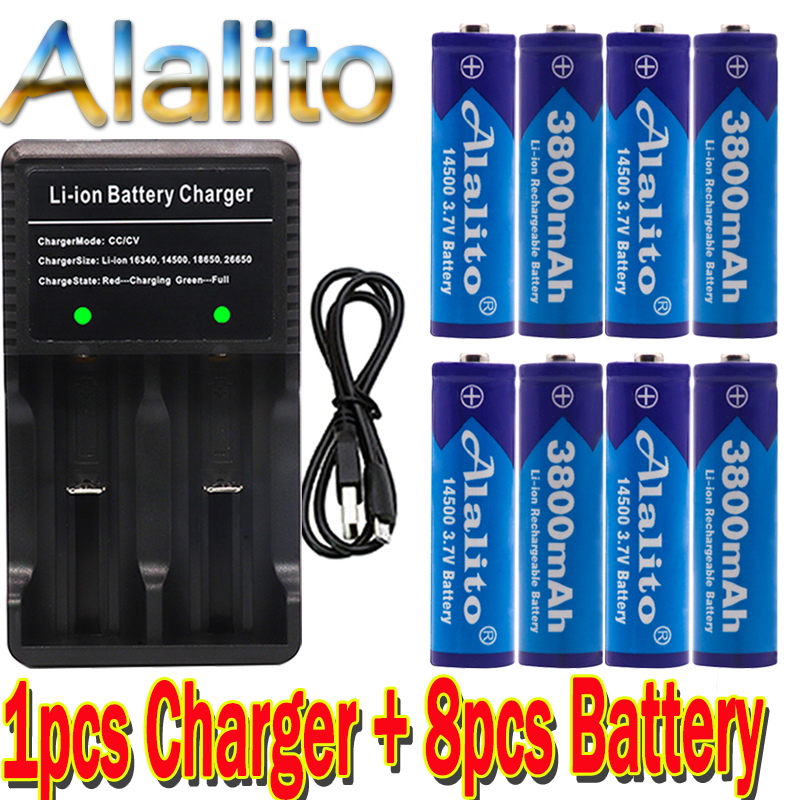 Original 14500 battery 3.7V 3800mAh Rechargeable L... – Grandado