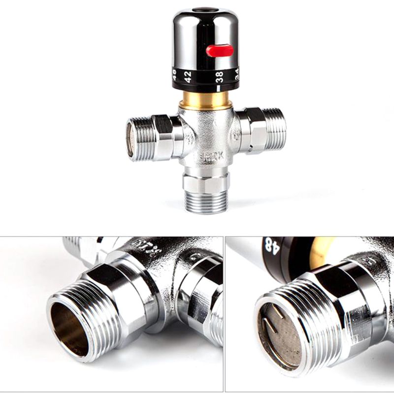 SOLID BRASS 3-Way Thermostatic Mixing Valve G 1/2 ... – Grandado