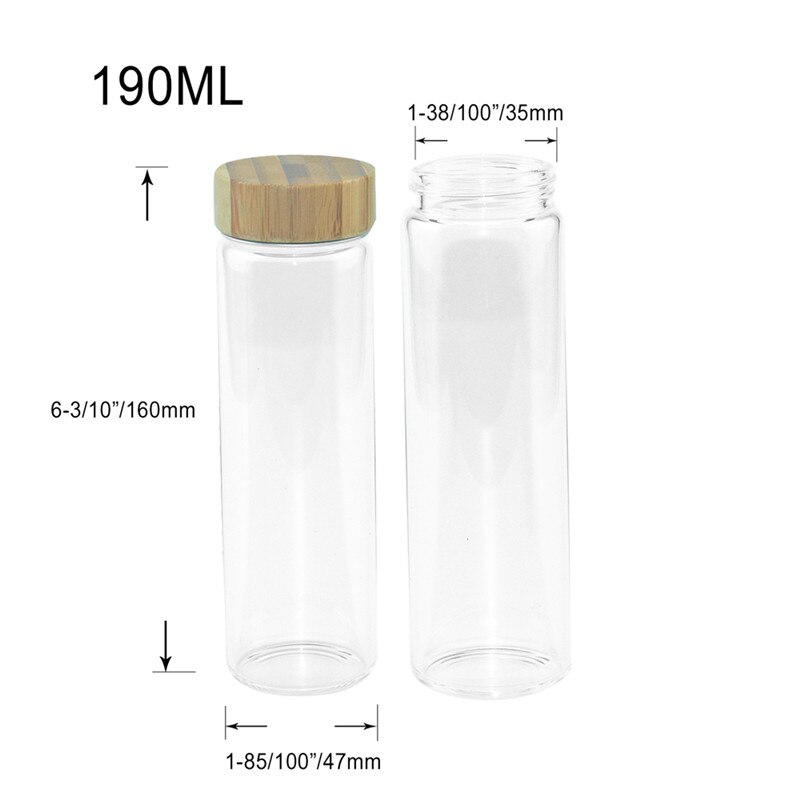 6units Glass Bottle with Aluminum Bamboo Double Ca... – Grandado