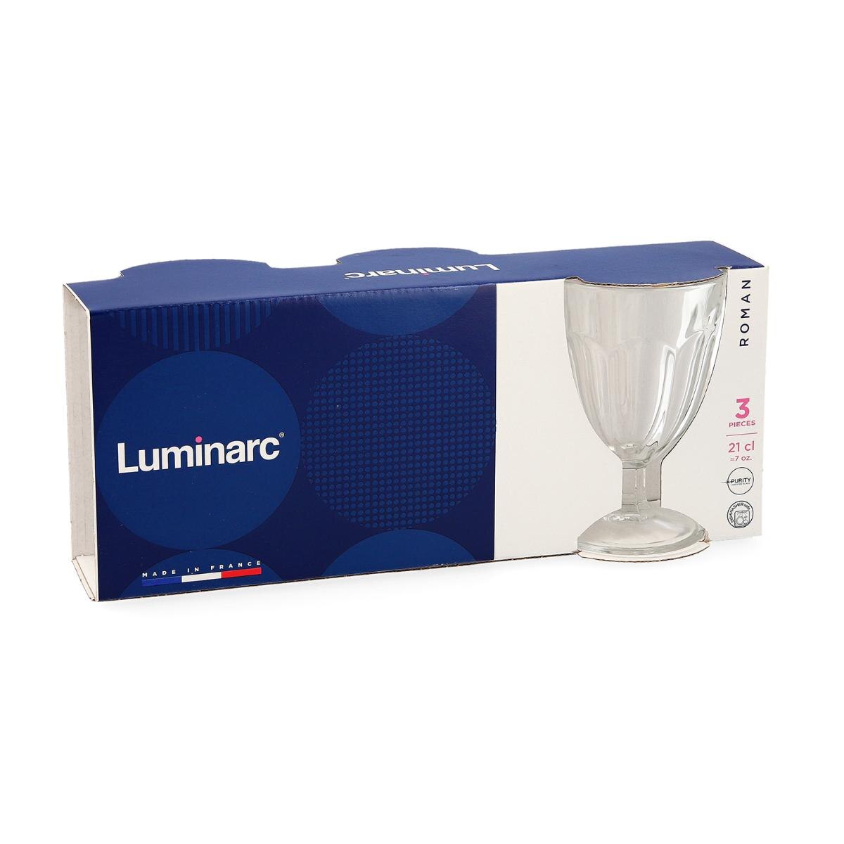 LUMINARC ROMAN - Set 3 Copas Agua Vidrio 21Cl – Grandado