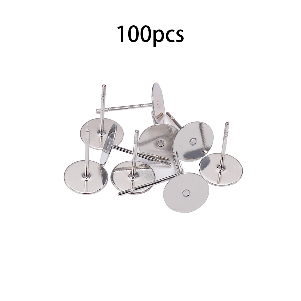 100pcs Stainless Steel Blank Earring Stud Base Fit... – Vicedeal