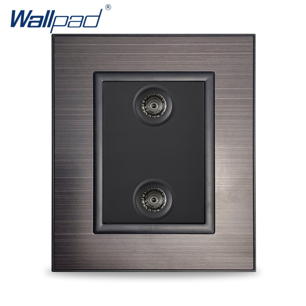 Wallpad 2 TV Television Socket Black Stainless Ste... – Grandado