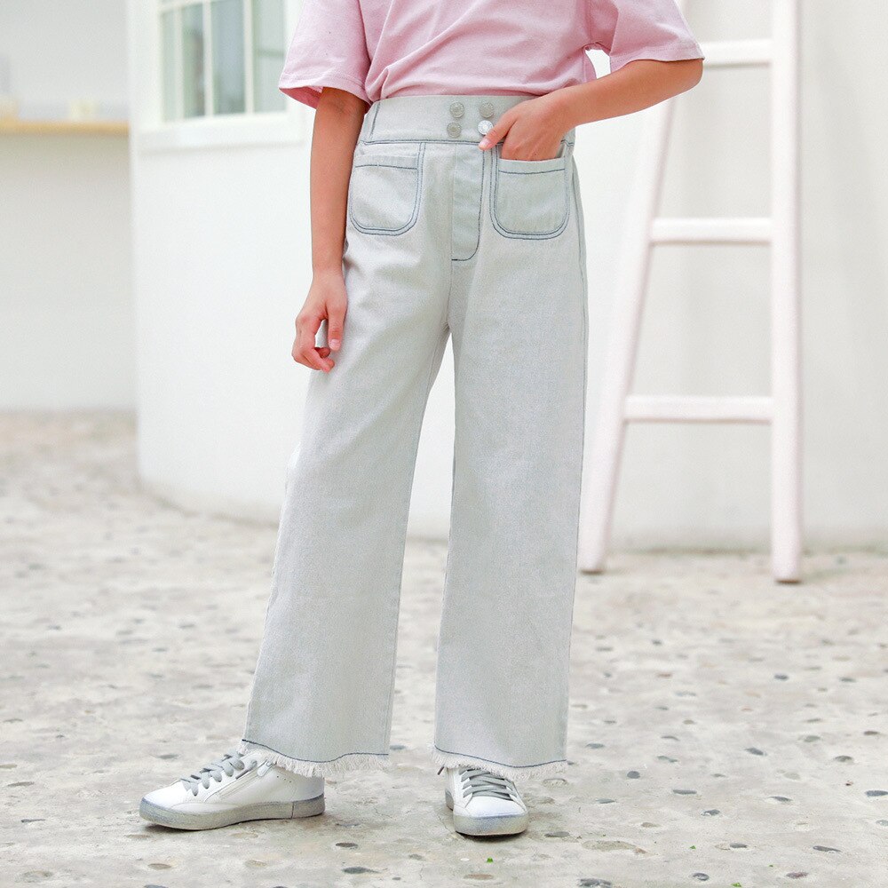 Spring Girls Pants Kids Wide Leg Jeans for Girls C... – Grandado