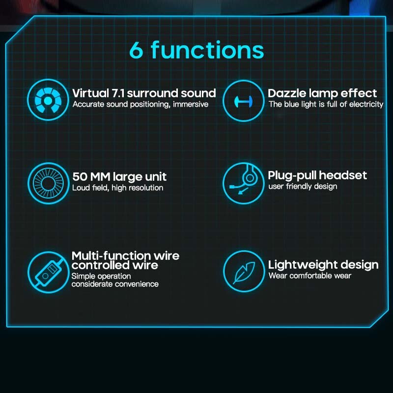 1pc Virtual 7.1 Surround Sound Headset Computer Ga... – Vicedeal