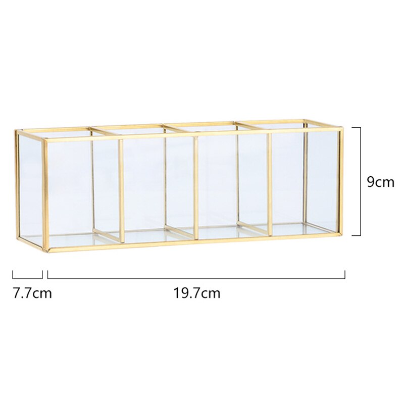 Nordic Gold Grid Glass Flip Storage Tank Box Luxur... – Vicedeal
