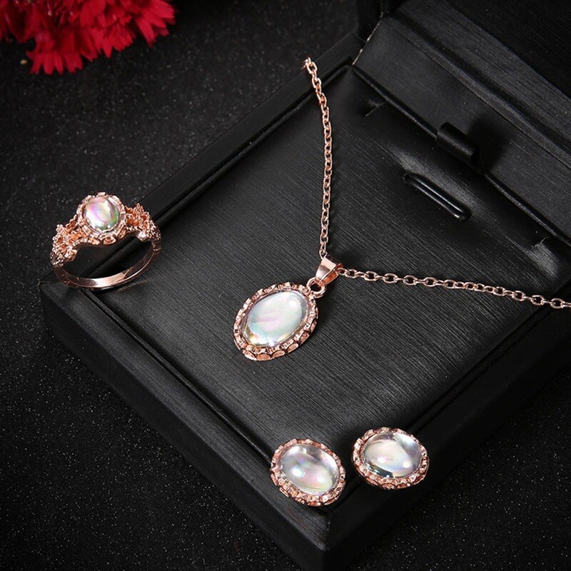 fire Opal jewelry sets Rainbow african bridal gold... – Vicedeal