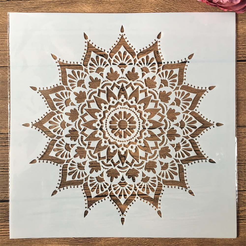 30*30cm Big Geometry Mandala Lotus DIY Layering St... – Grandado