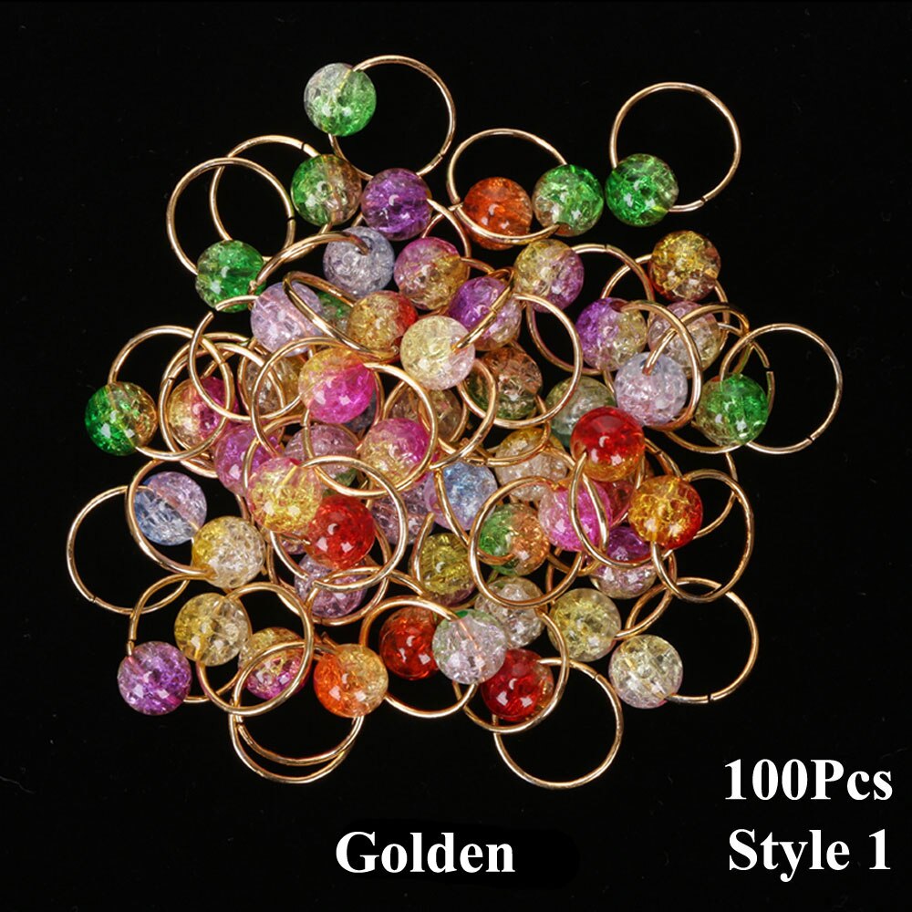 100 Stks/partij Plated Zilveren Gouden Haar Ringen... – Grandado