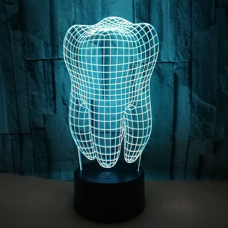 Teeth Type Colorful 3D Led Lamp 3D Tooth Gradient ... – Vicedeal