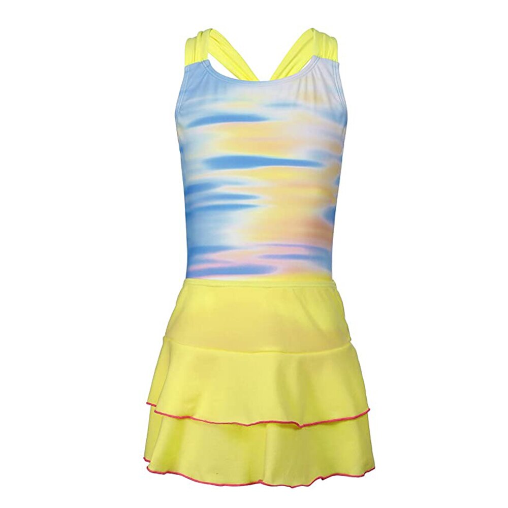 Girls One Piece Swimsuits with Skirt, Colorful Flo... – Vicedeal