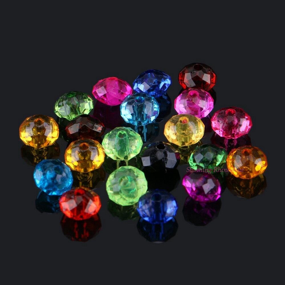 Akryl plast sy på platta pärlor blandad färg sömna... – Grandado